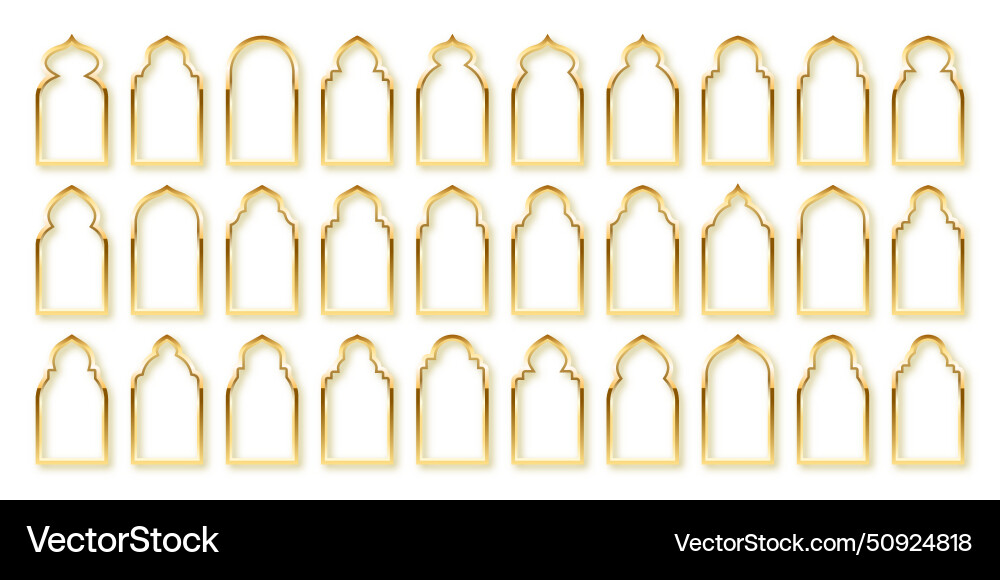 Islamic frames oriental style golden arabic Vector Image