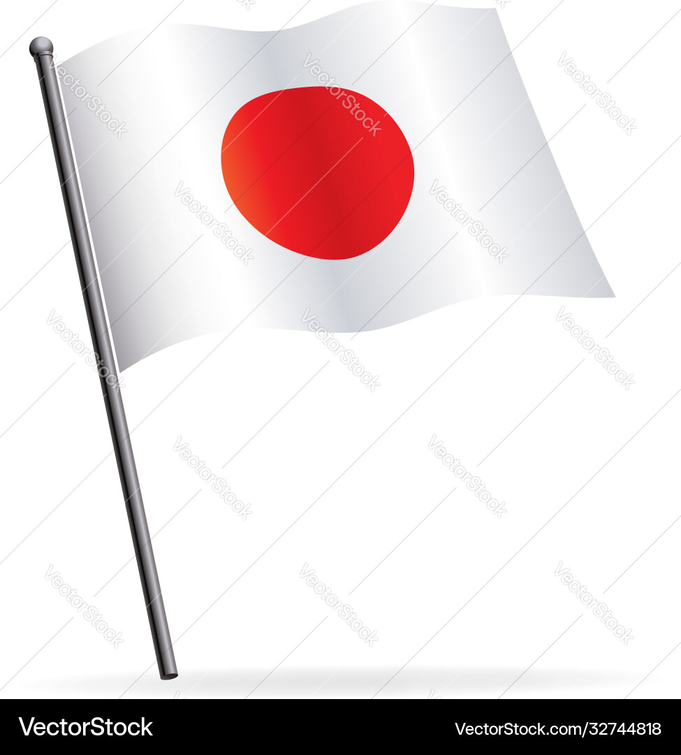 Japanese Flag Waving Royalty Free Vector Image