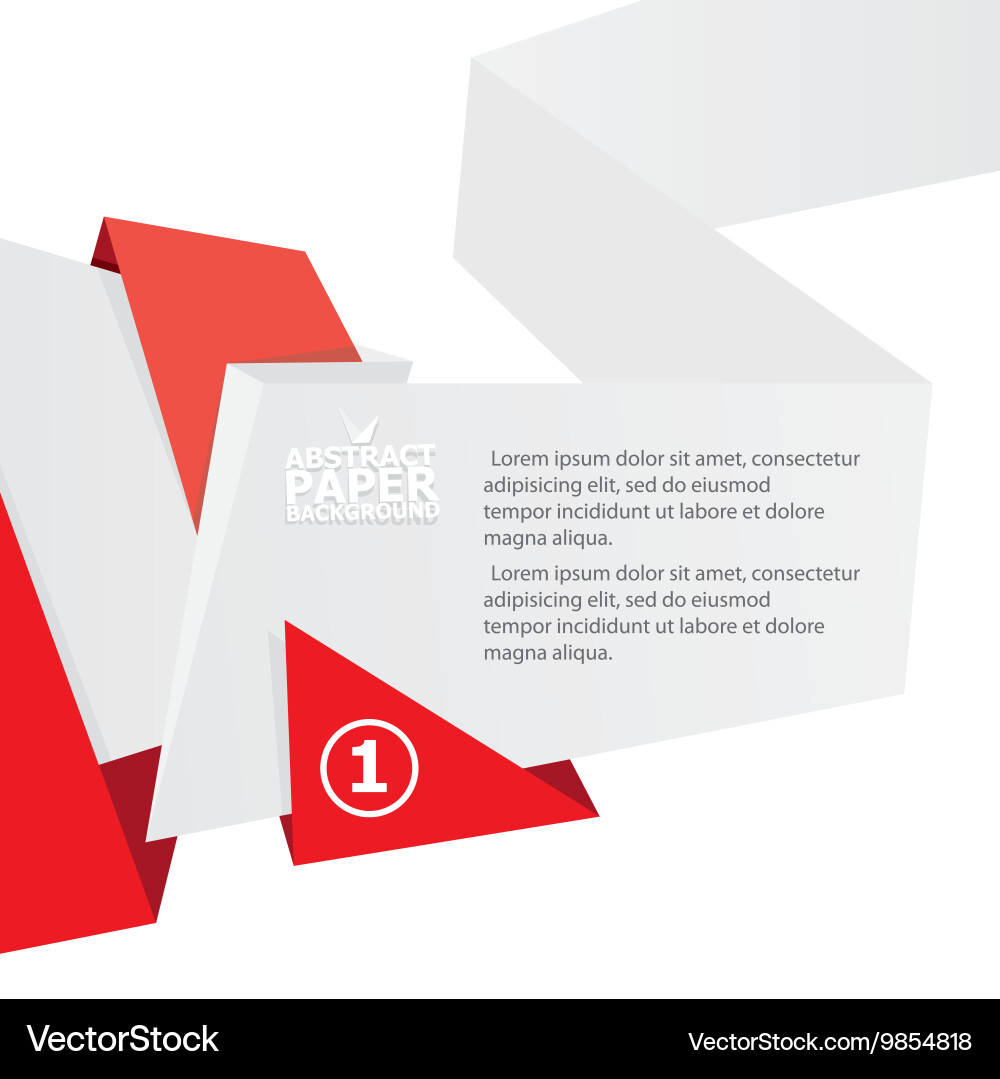 Origami paper red banner Royalty Free Vector Image