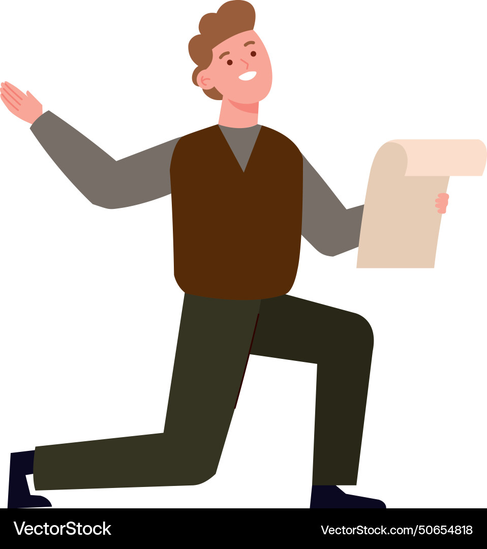 Poet man with poem Royalty Free Vector Image - VectorStock