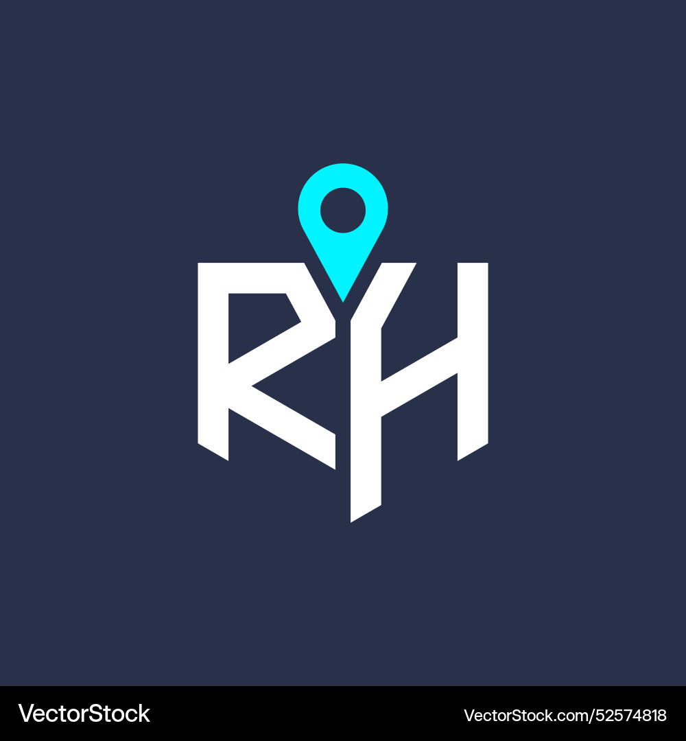 Rh location logo design for recruitment Royalty Free Vector