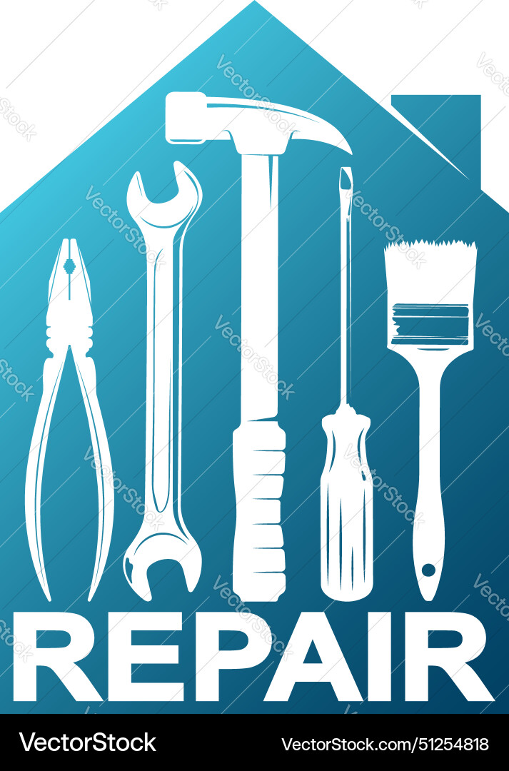 Symbol for repair and construction Royalty Free Vector Image
