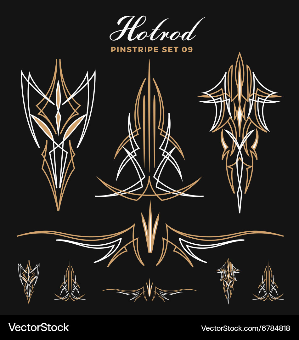 Vintage Pinstripe Line Art Set Royalty Free Vector Image