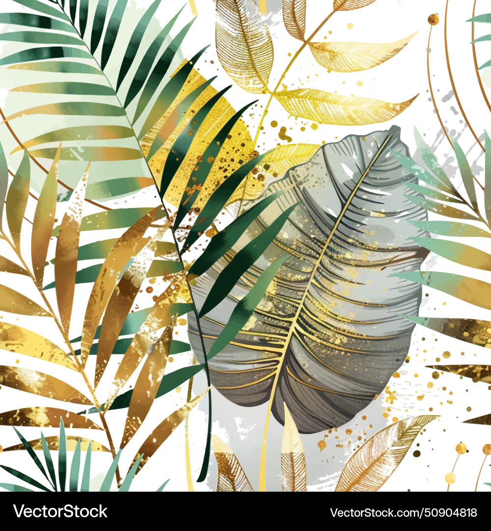 Watercolor botanical seamless pattern Royalty Free Vector