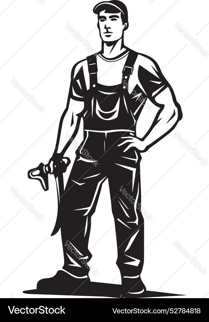 Worker warriors iconic emblem graphics strength Vector Image