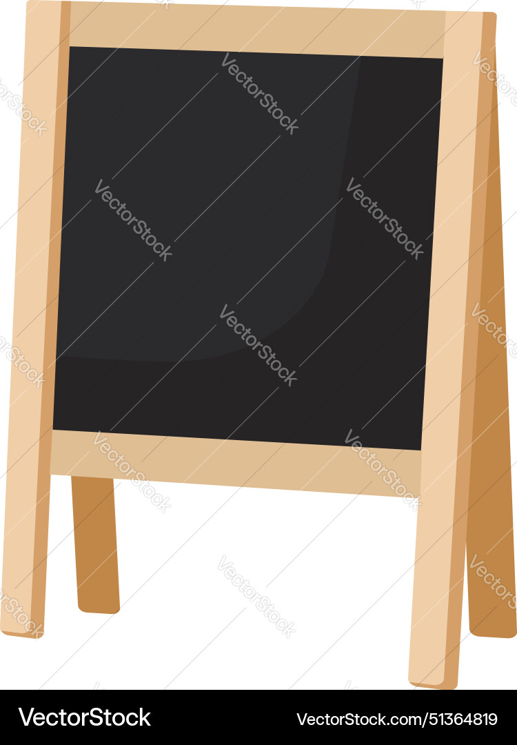 Blank sidewalk chalkboard sign isolated on white Vector Image