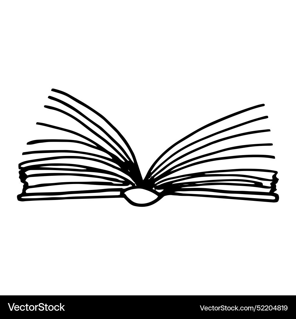 Book open icon sketch hand drawn doodle style Vector Image