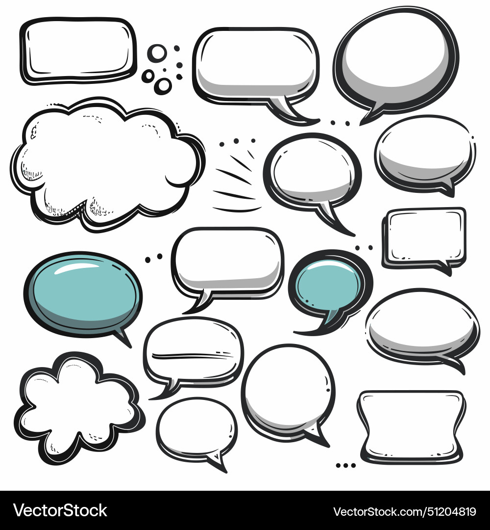 Collection speech bubbles various shapes comic Vector Image
