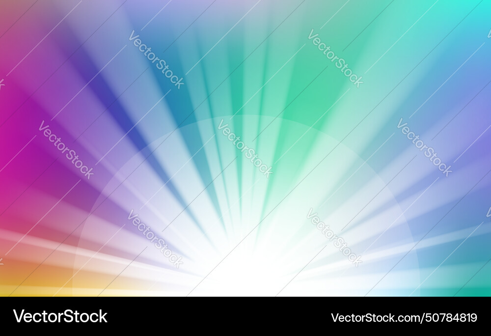 Colorful rays rising from horizon background Vector Image