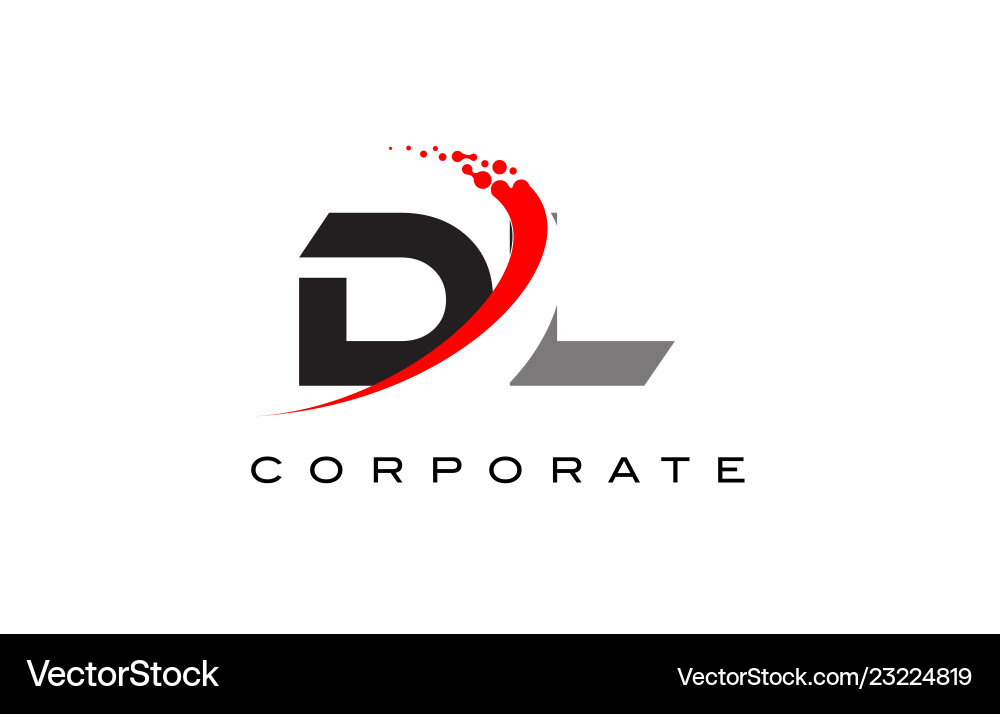 Dl modern letter logo design with swoosh Vector Image