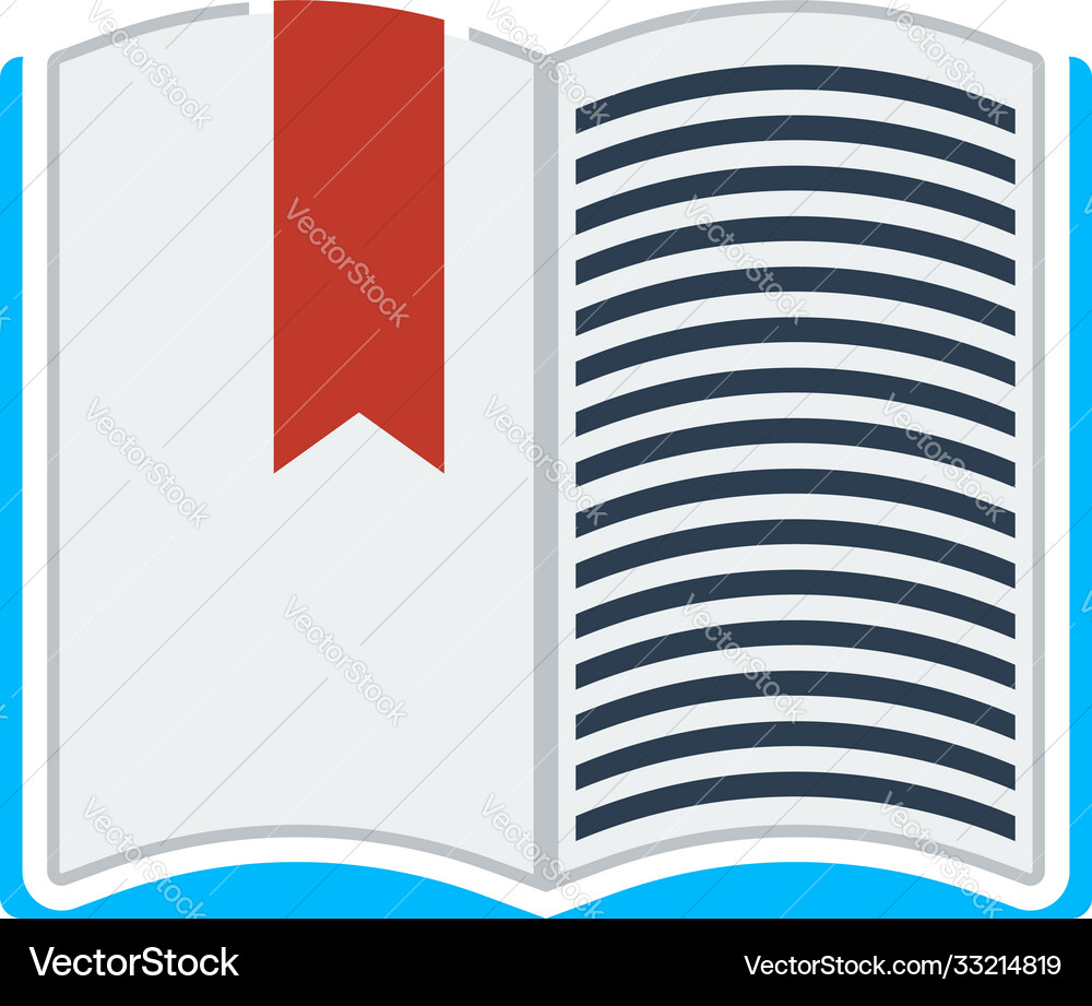 Icon open book with bookmark in ui colors Vector Image