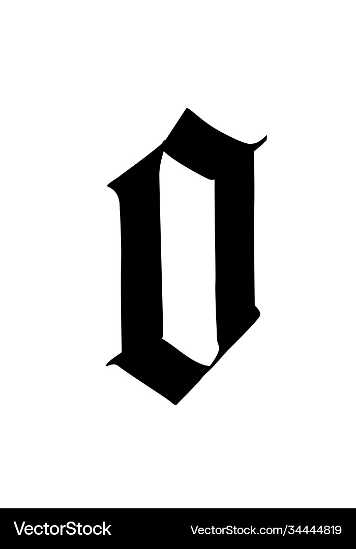 Letter O In Gothic Style Alphabet Symbol Vector Image