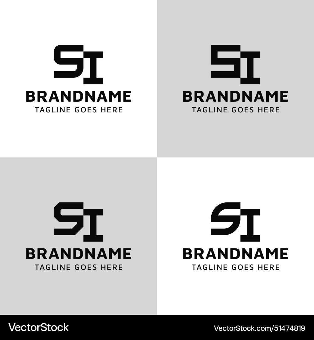 Letters si monogram logo set suitable for any Vector Image