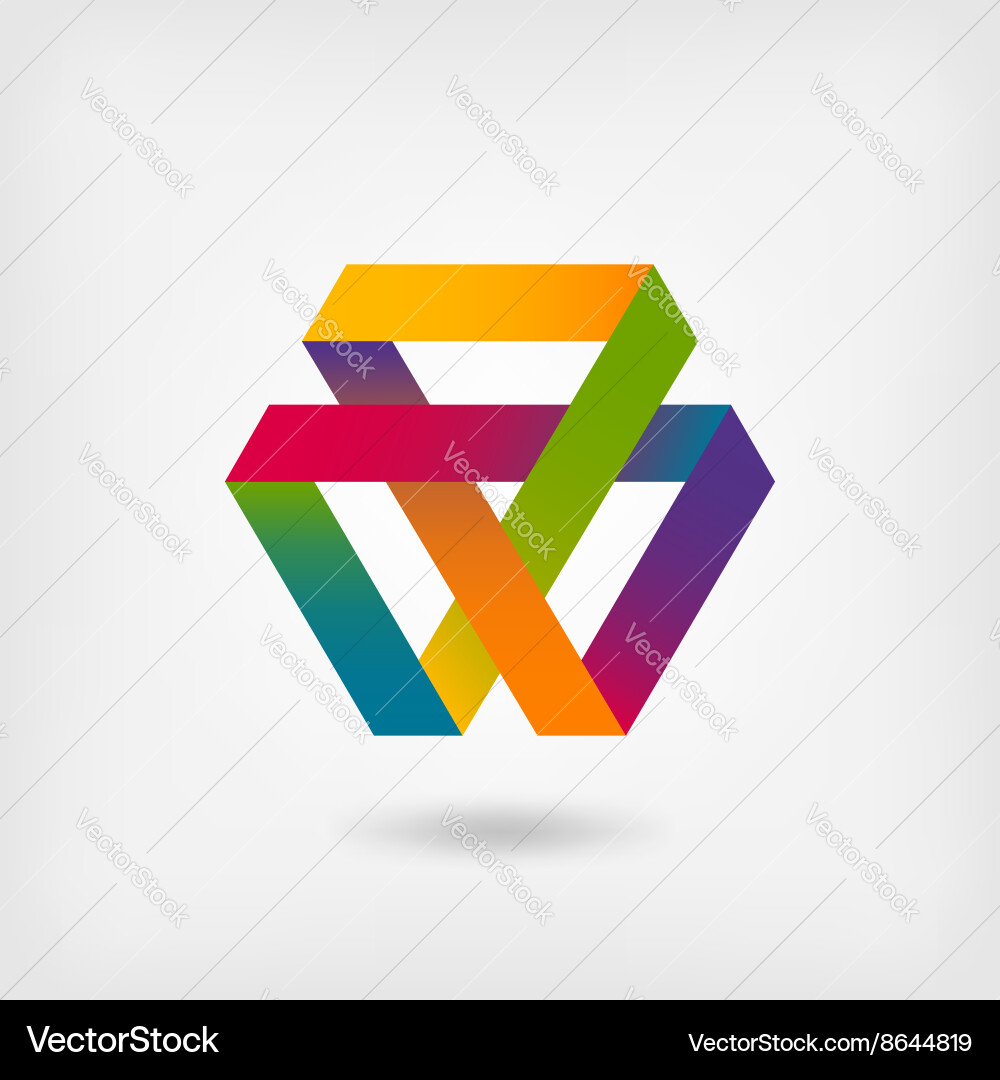 Mobius strip multi-color symbol Royalty Free Vector Image
