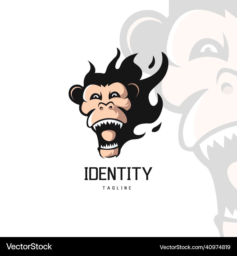 Monkey on fire Royalty Free Vector Image - VectorStock