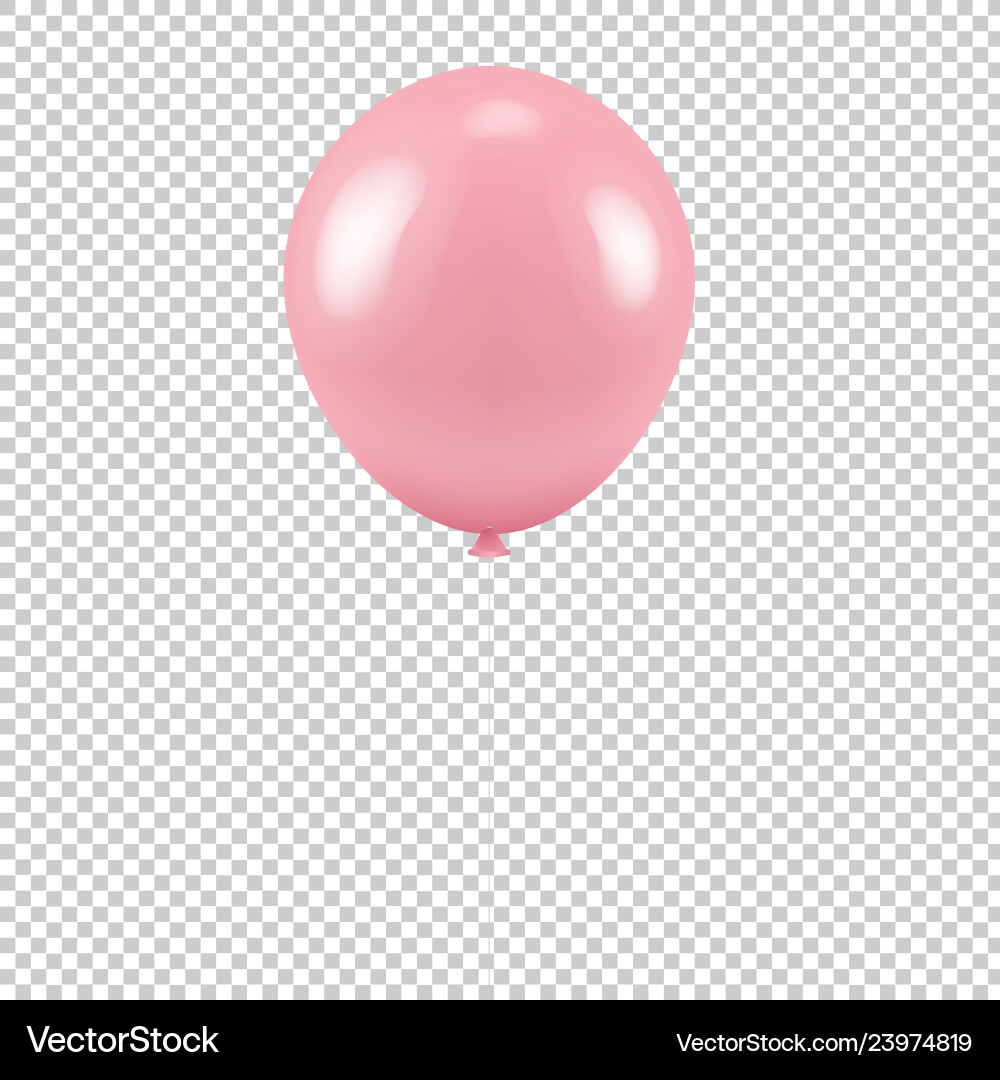 Pink balloon isolated transparent background Vector Image