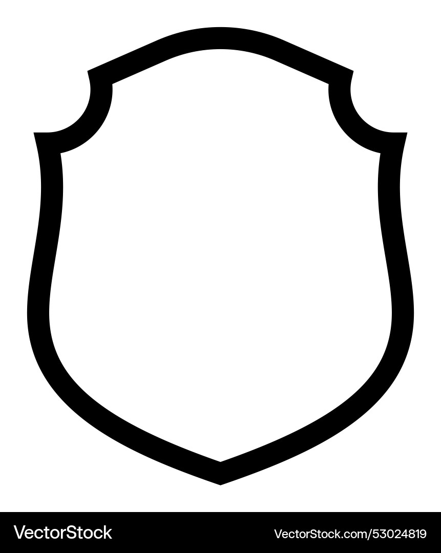 Shield outline frame logo template sign Royalty Free Vector
