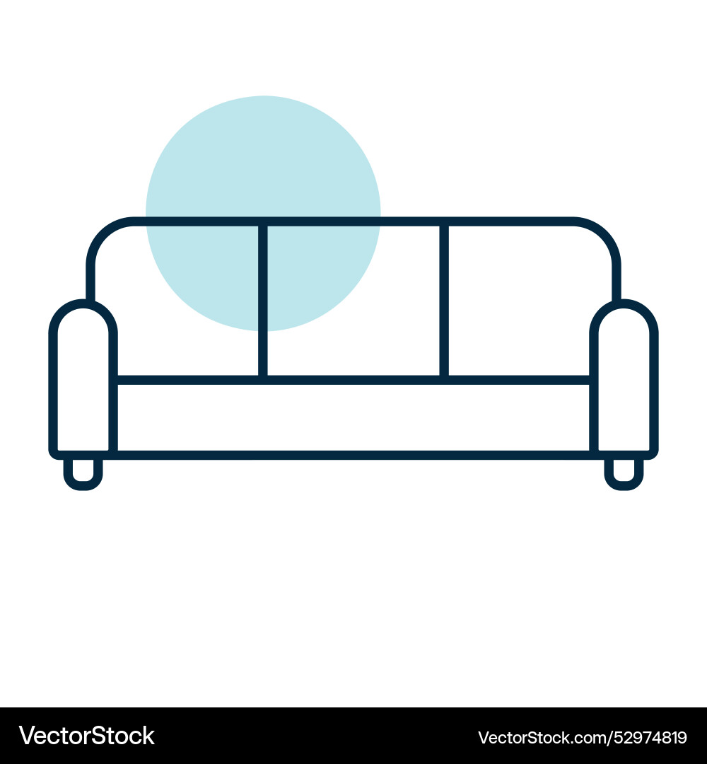 Soft sofa icon furniture sign Royalty Free Vector Image