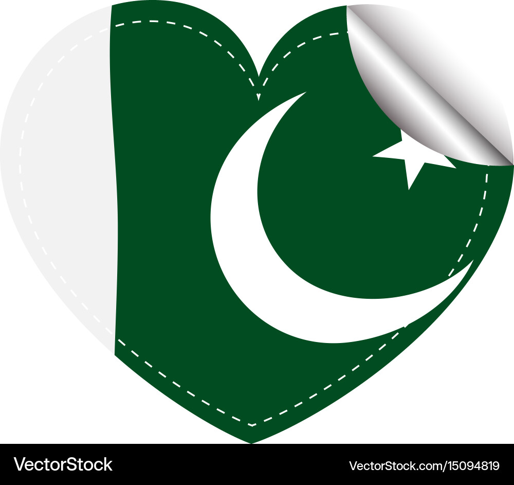 Sticker design for pakistan flag Royalty Free Vector Image