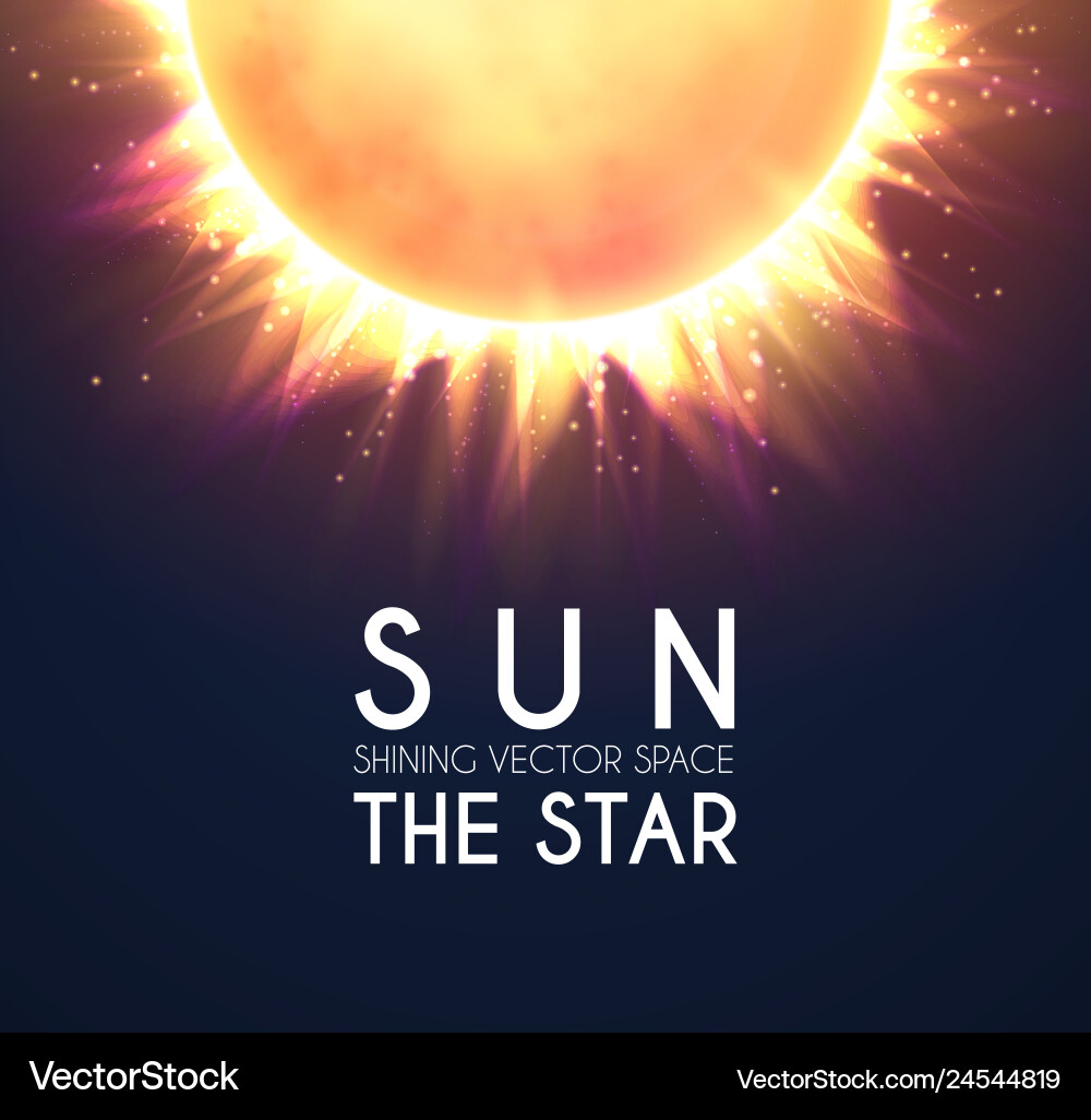 Sun in universe shining star cosmos design Vector Image
