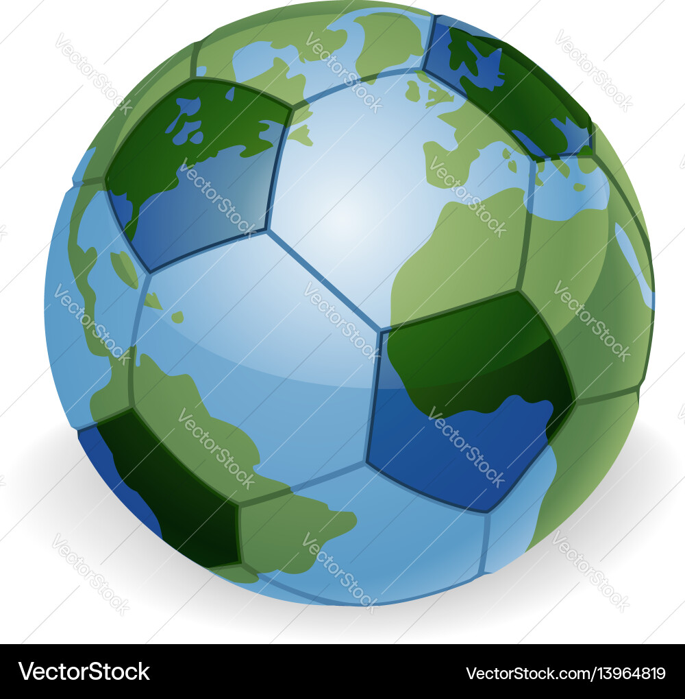 World globe soccer ball concept Royalty Free Vector Image