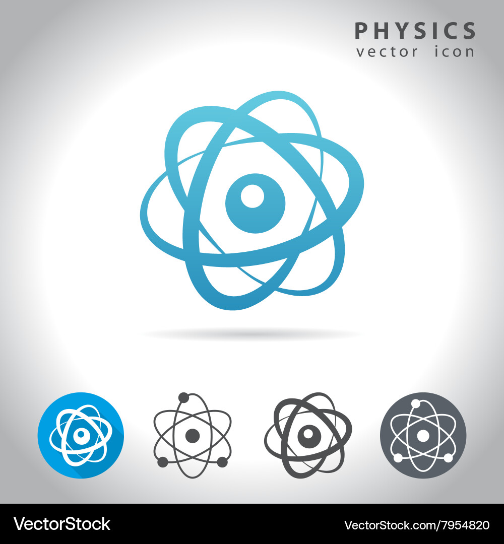 Atomic Physics Icon Set Royalty Free Vector Image