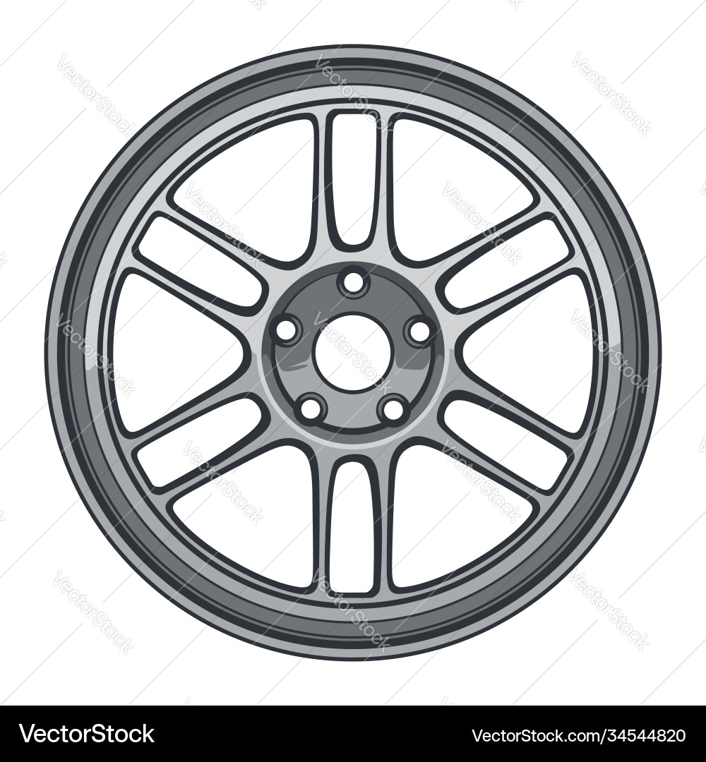 Car wheel Royalty Free Vector Image - VectorStock