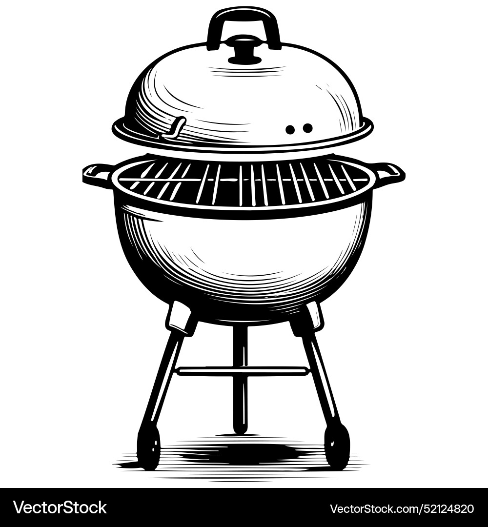 Cartoon grill drawing vintage line image Vector Image