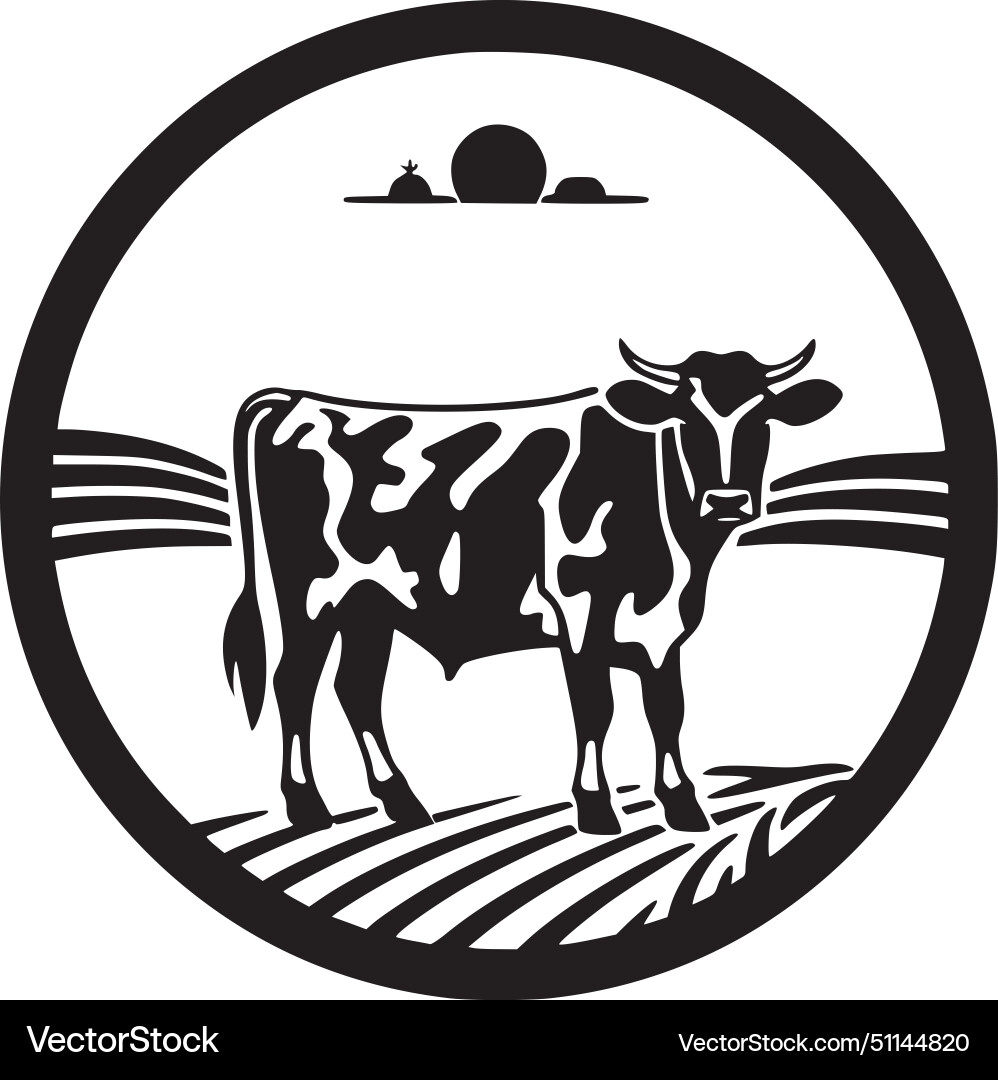 Cow - black and white isolated icon Royalty Free Vector