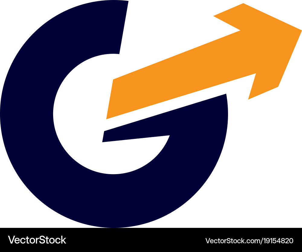 G Arrow Initial Logo Royalty Free Vector Image