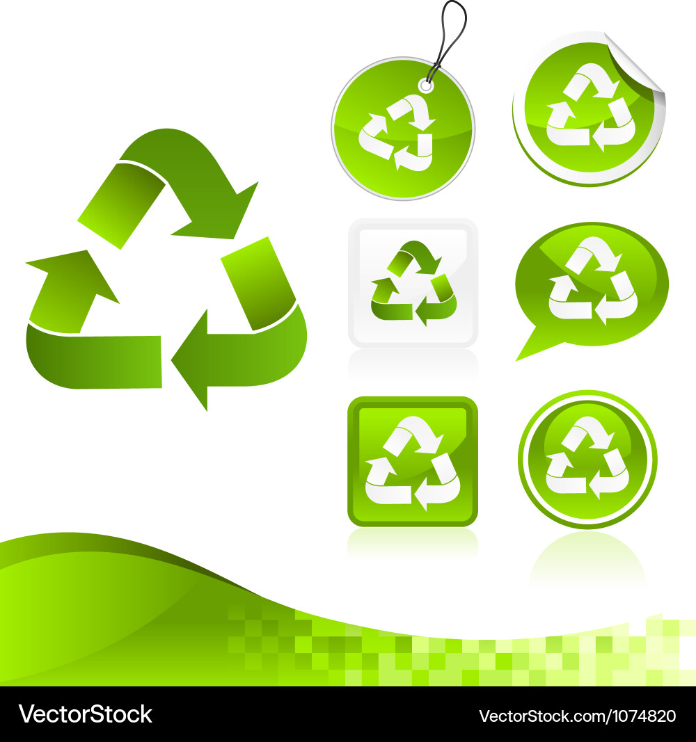 Green recycling design kit Royalty Free Vector Image
