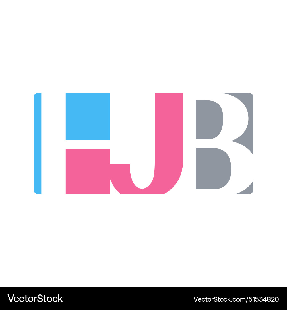 Initial hjb letter combined logo design graphic Vector Image
