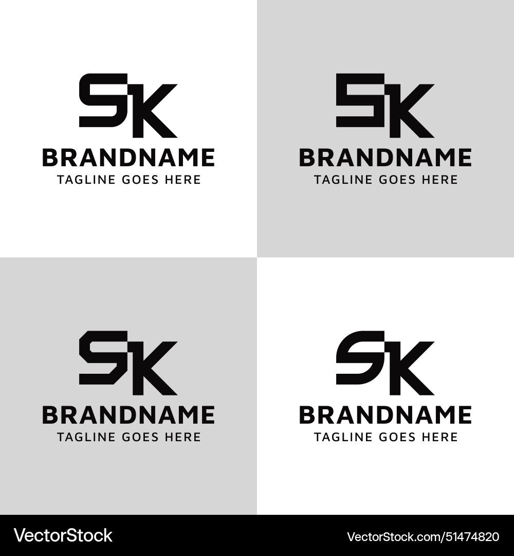 Letters sk monogram logo set suitable for any Vector Image