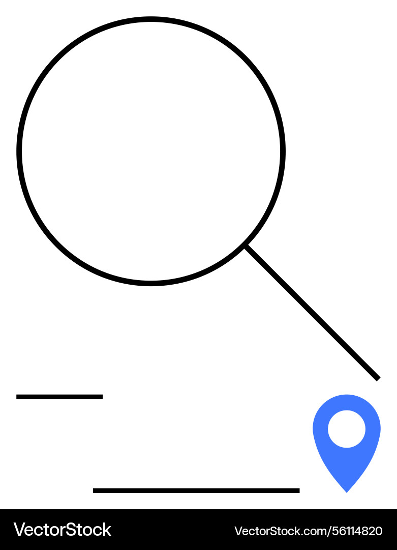Magnifying glass searching for location pin Vector Image