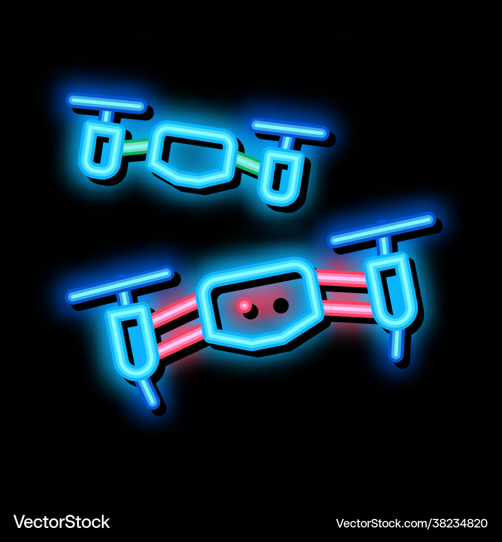Neon Drone Racing Icon Royalty Free Vector Image