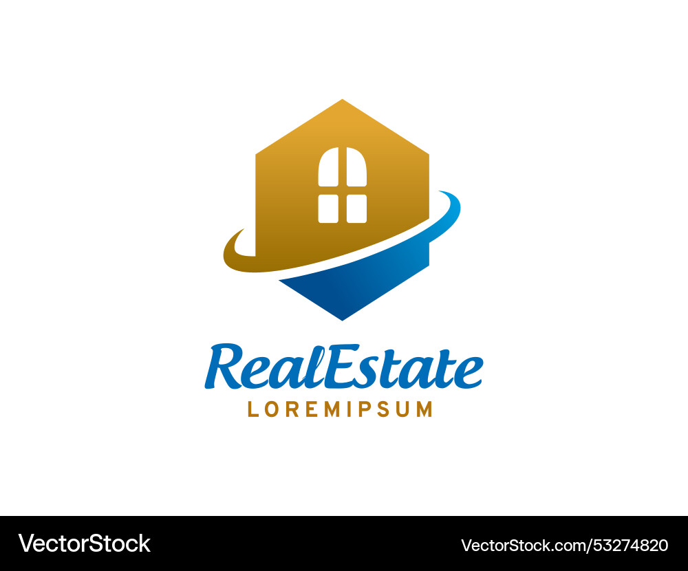 Real estate logo symbol or icon template Vector Image