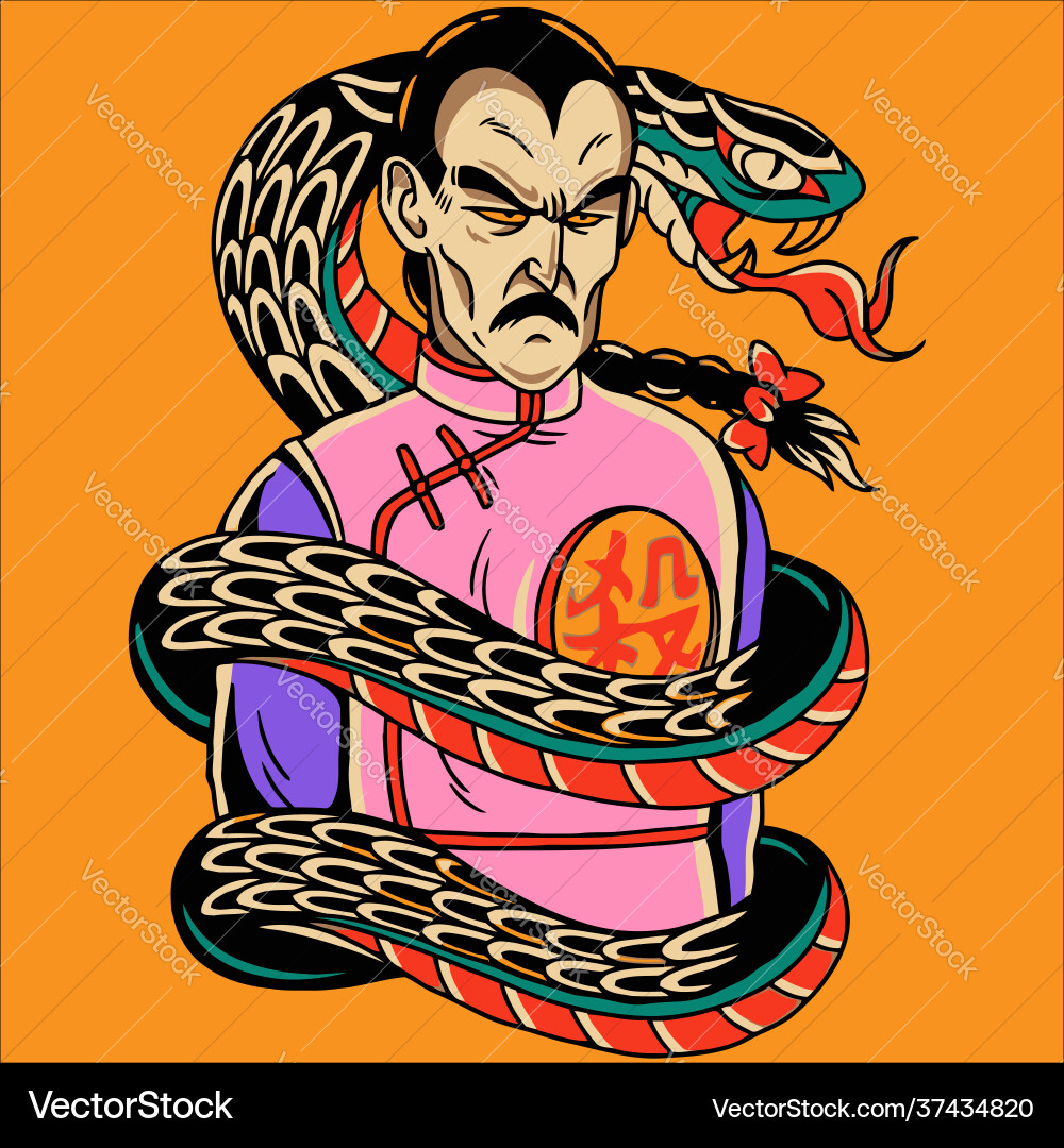 Snake and dragon design Royalty Free Vector Image