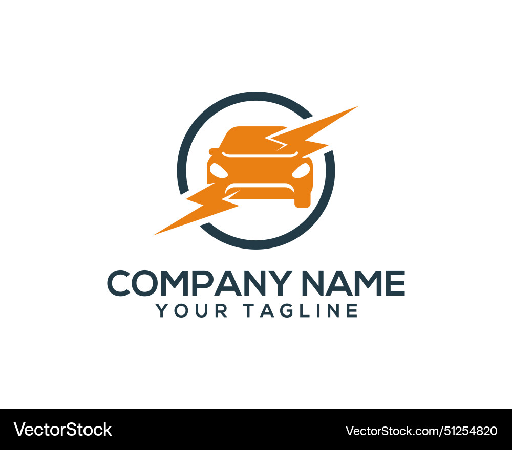 Thunder bolt with automotive logo symbol Vector Image
