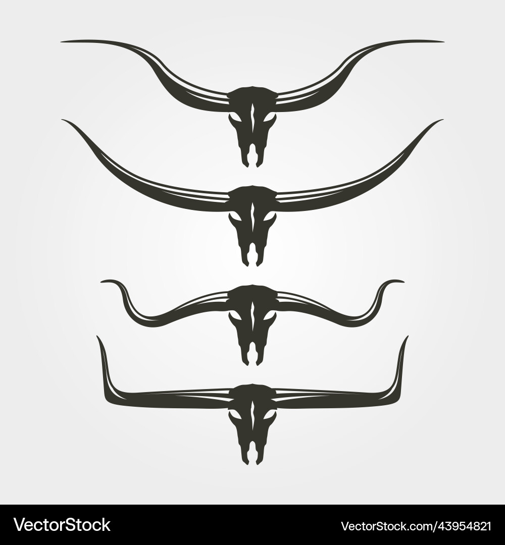 Buffalo head longhorn silhouette symbol design Vector Image