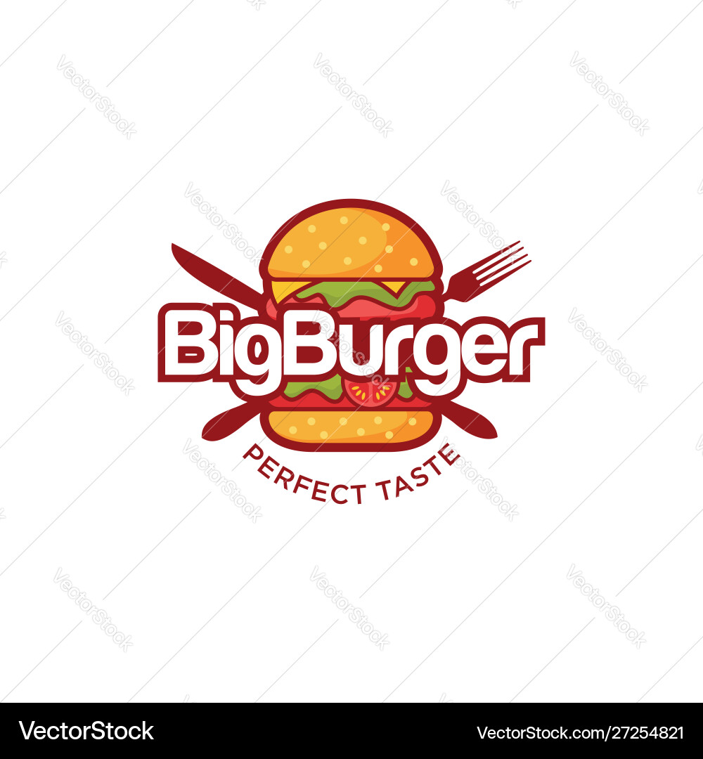 Burger logo design Royalty Free Vector Image - VectorStock
