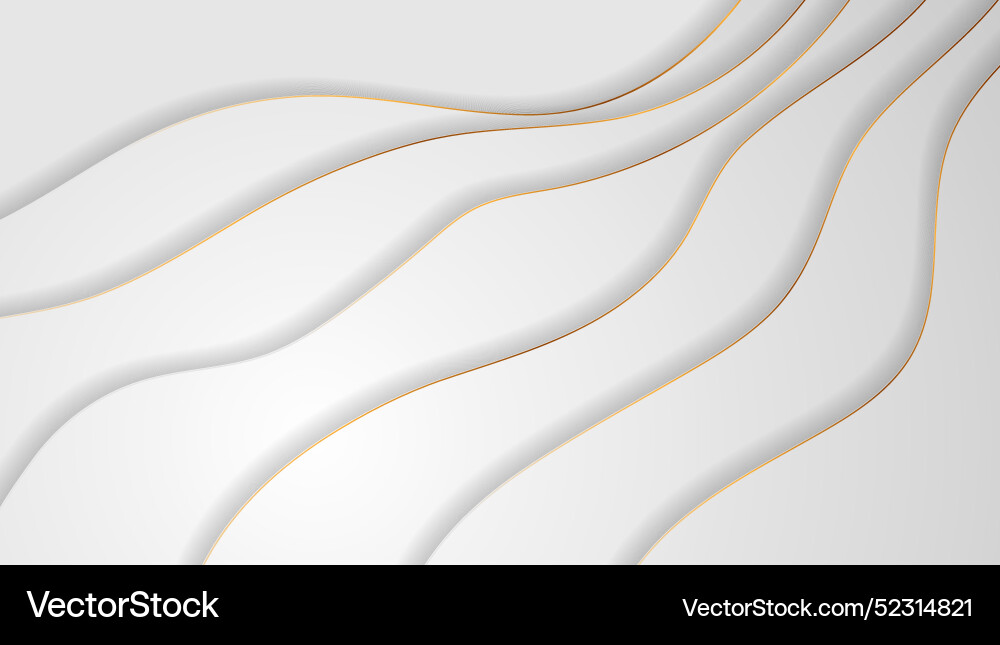 Golden curved wavy lines abstract geometric Vector Image