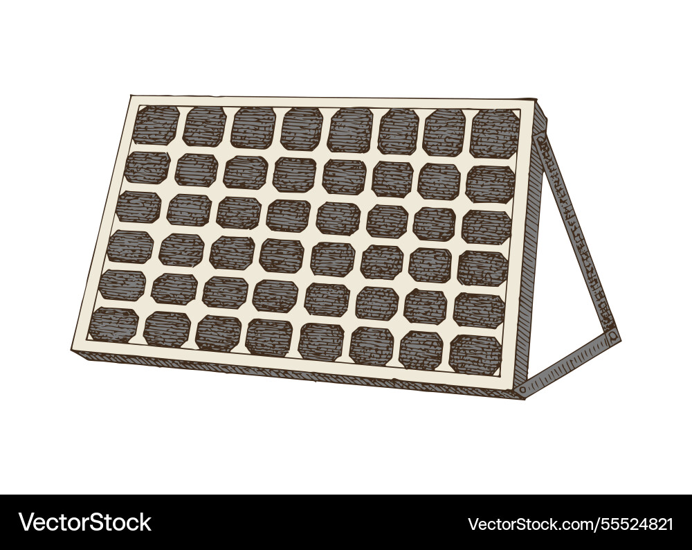 Hand drawn solar panel Royalty Free Vector Image