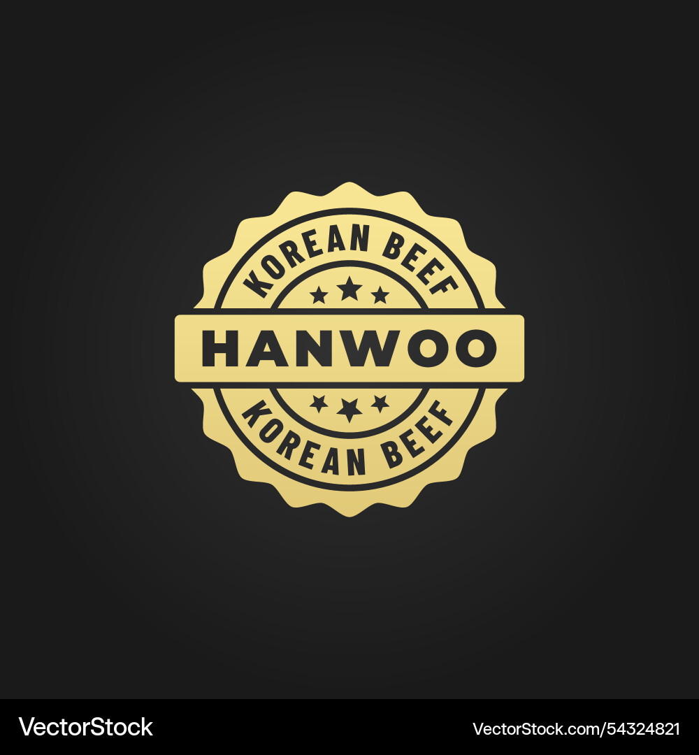 Hanwoo beef seal or label isolated Royalty Free Vector Image