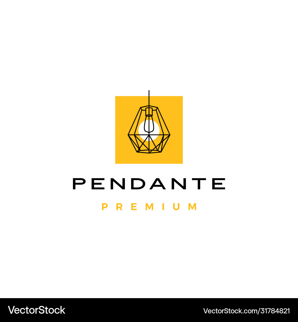 Industrial pendant hanging light interior logo Vector Image