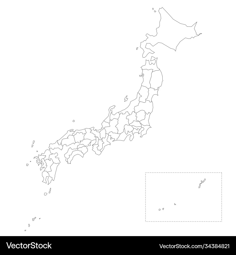 Japan Prefecture Map Royalty Free Vector Image