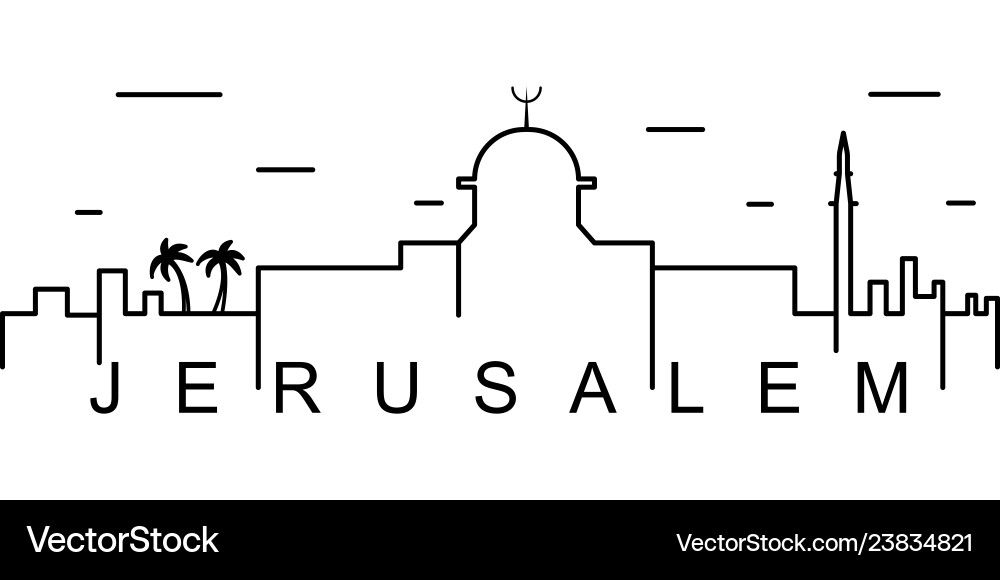 Jerusalem Outline Icon Royalty Free Vector Image