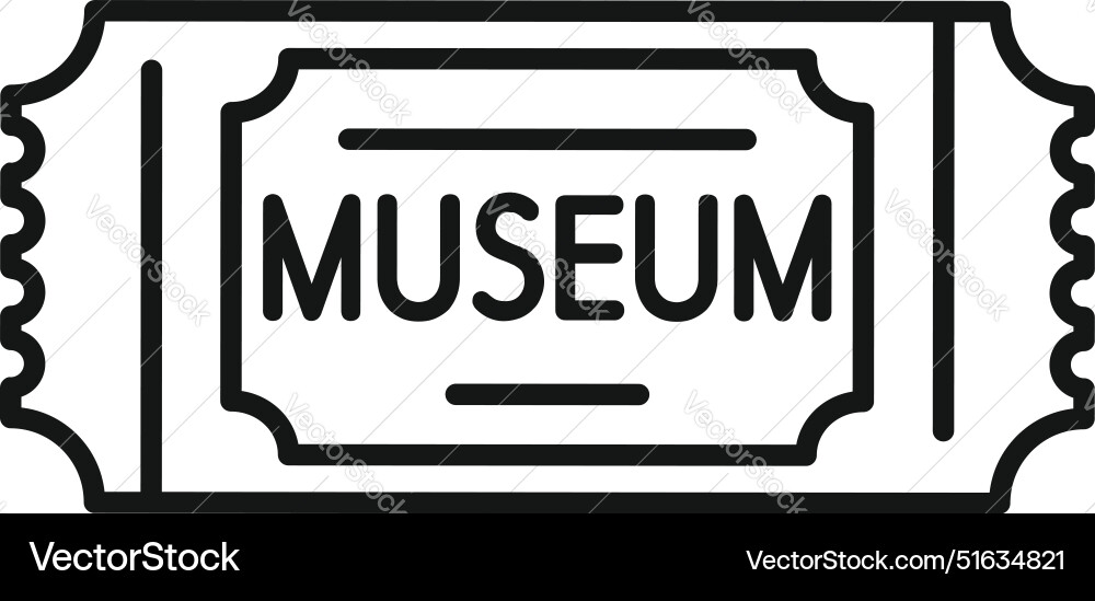 Museum ticket icon representing art gallery visit Vector Image