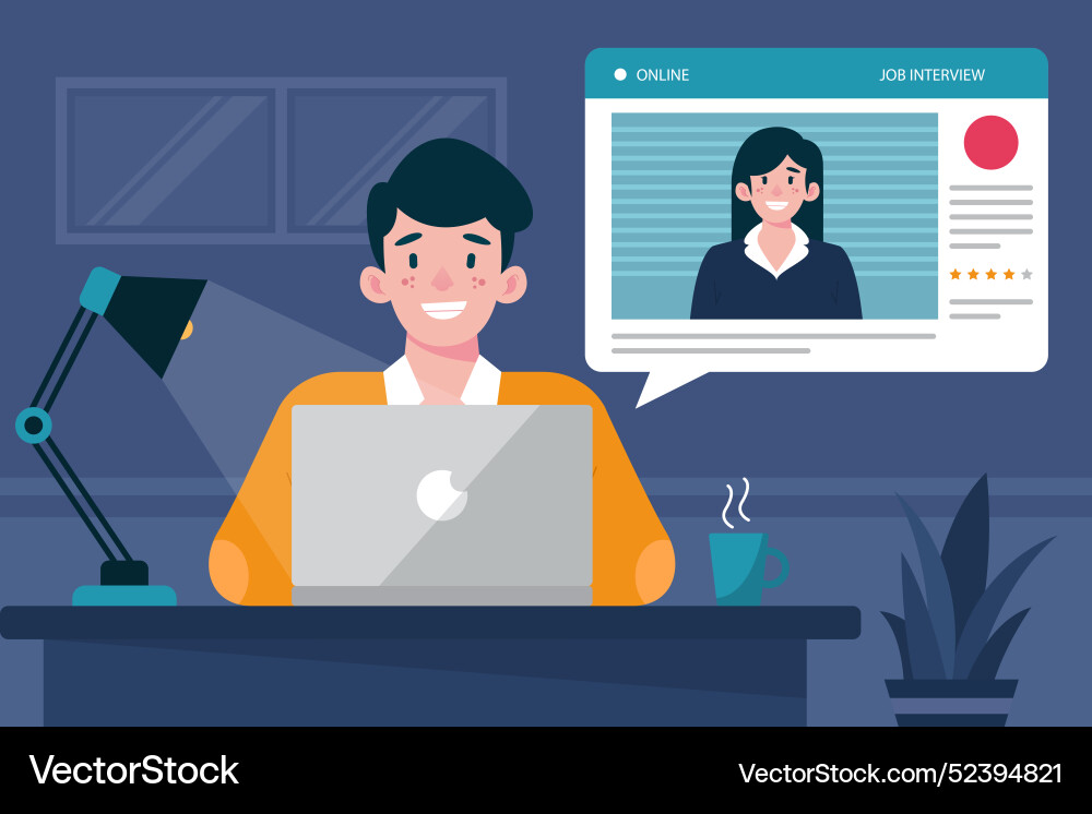 Online job interview Royalty Free Vector Image