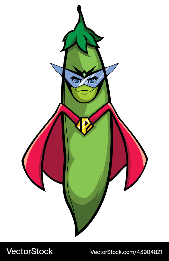 Peas superhero mascot Royalty Free Vector Image