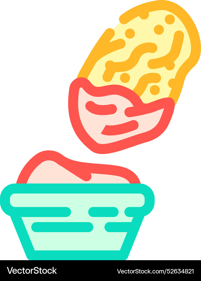 Sauce chicken fried color icon Royalty Free Vector Image